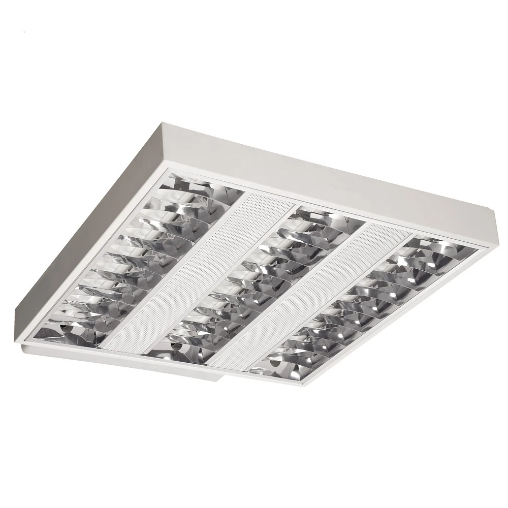 Surface Mounted Aluminum Louver Office Grille Lighting With LED Tube Or ...