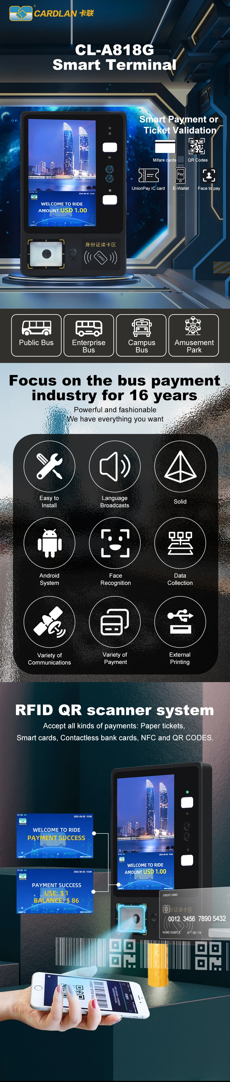 Bus Ticketing Machine Qr Code Scanner Android Pos System With Bus ...
