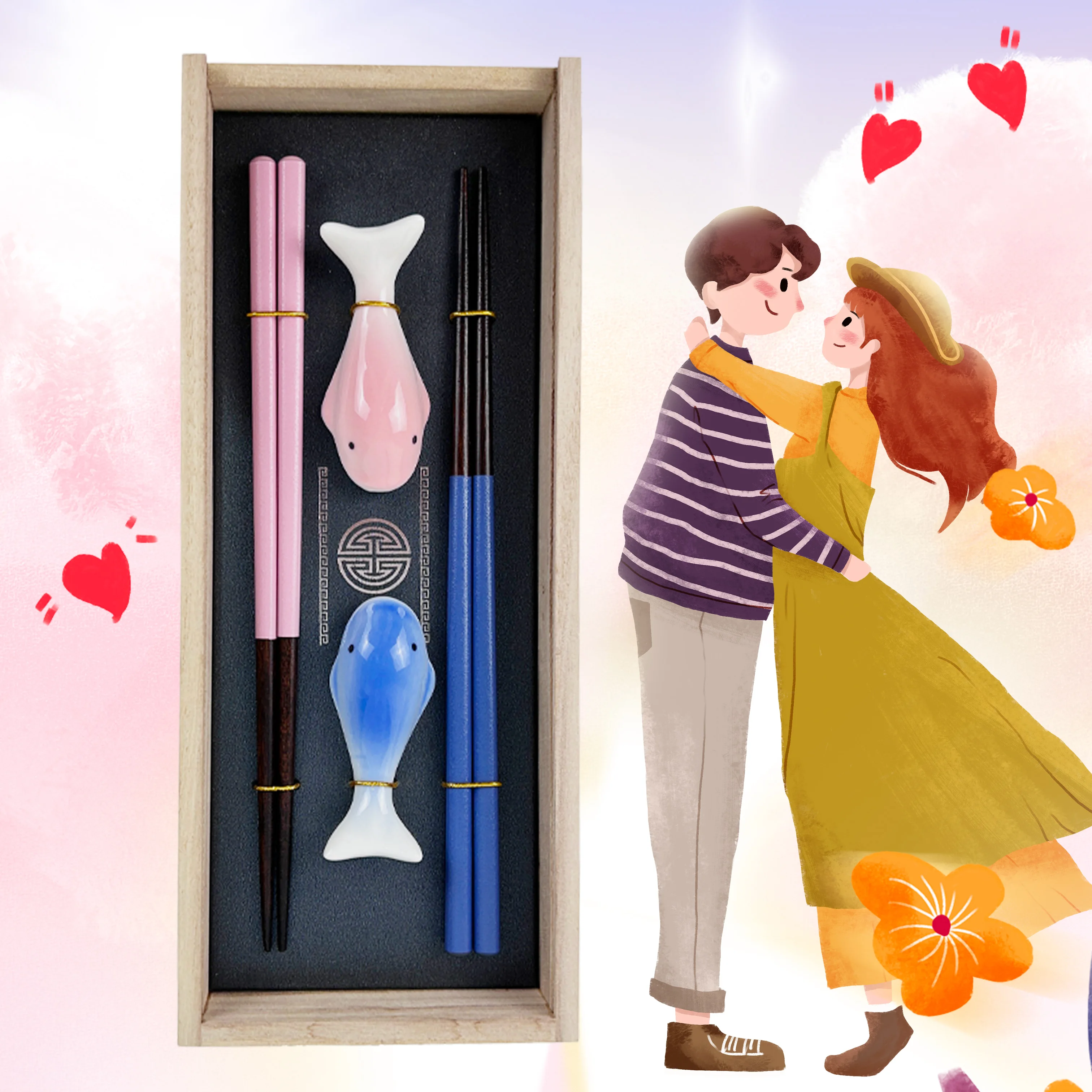 Gift Set Gold Plated Spoon And Chopsticks With Chopstick Holder Set ...