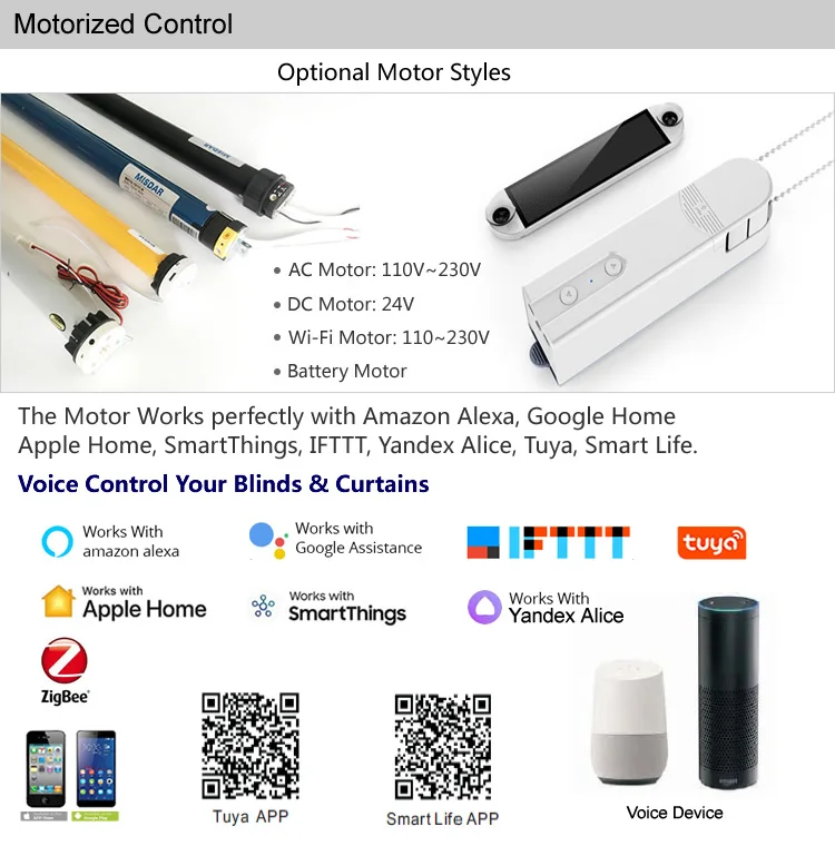 Double-layer Motorized Roll up Curtain - Blackout Sunscreen Fabric for ...