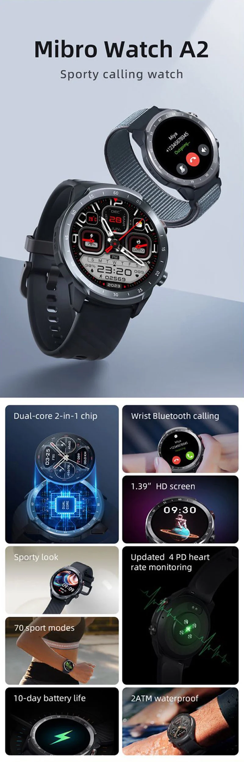 Mibro A2 Smartwatch - Advanced Features & Stylish Design