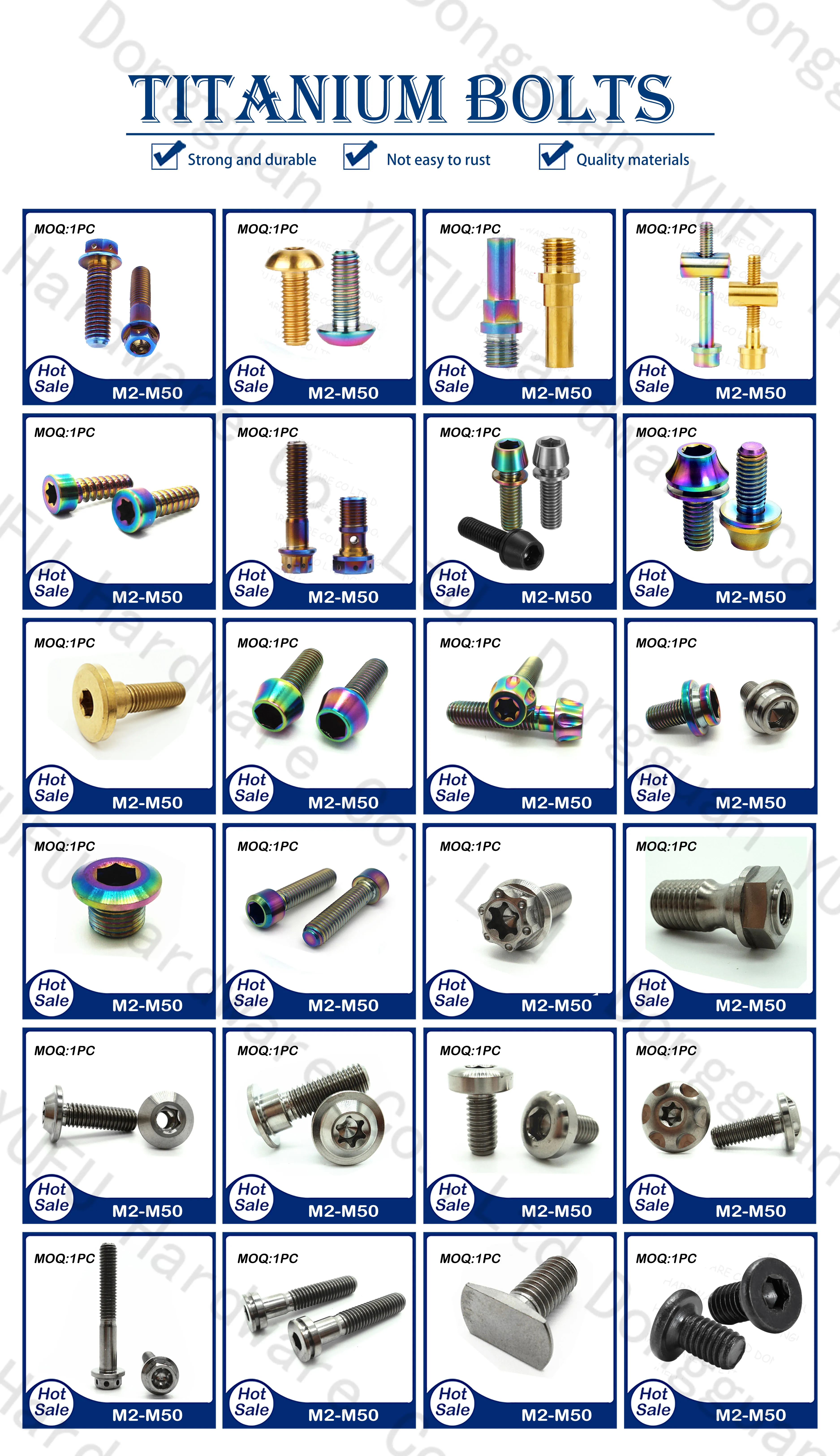 Factory Prices Titanium Bolts Motorcycle Grade 5 Titanium Bolts ...