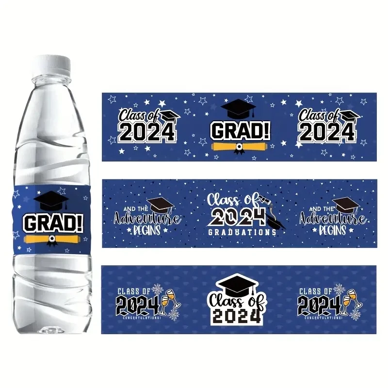 Graduation Mineral Water Stickers, Graduation party decorations ...