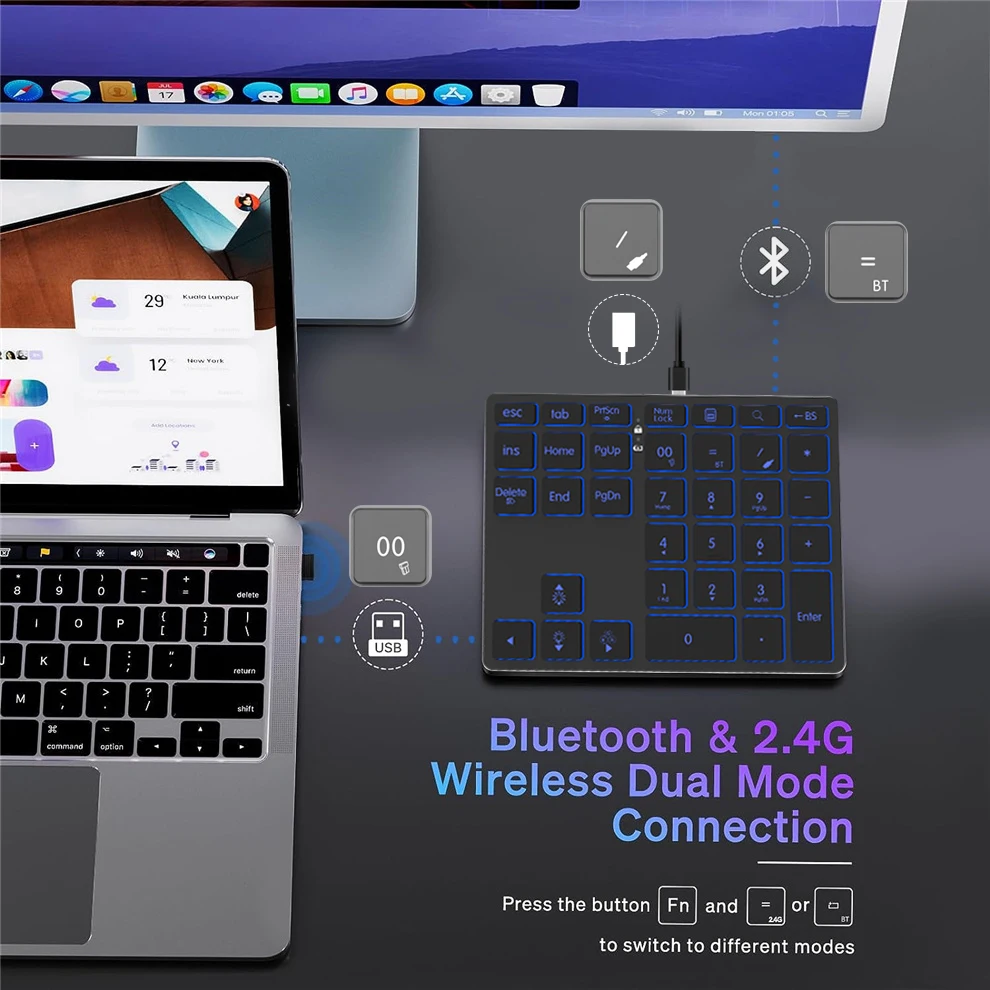 Wireless Backlight Mini Keyboard - Ergonomic & Versatile