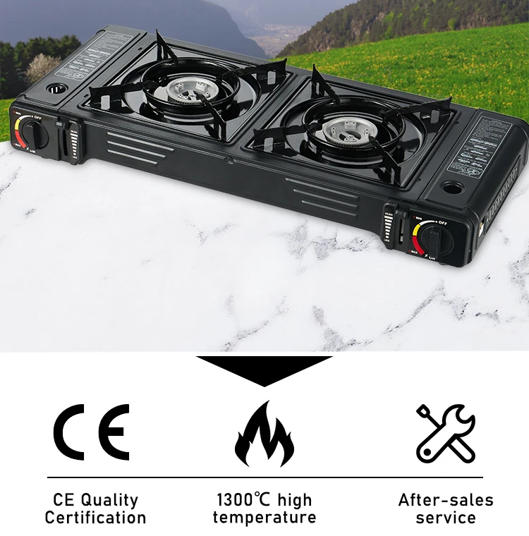 Small Portable Cooking Gas Stove With Two Burner For Camping Climbing ...