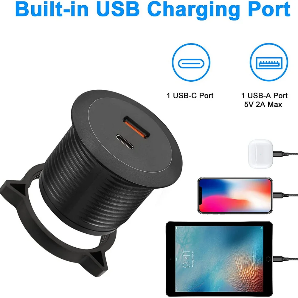 Mini Desk Socket with 18W USB-C Fast Charging Power Outlet
