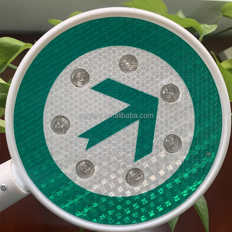 Handheld LED Traffic Warning Sign - Portable & Reflective