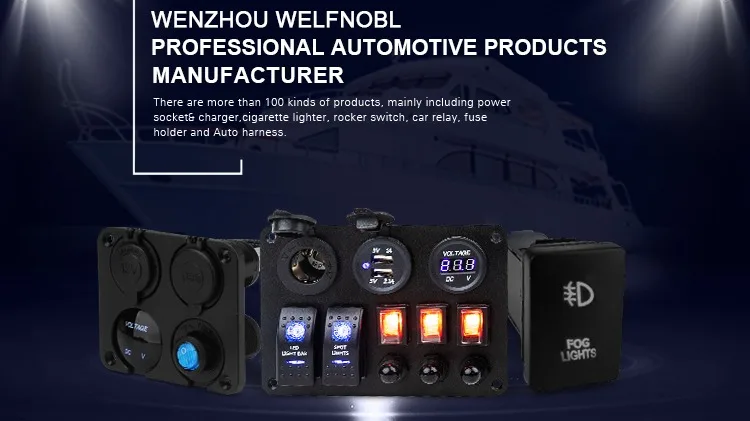 Rv 12v 24v Controle Button Universal 6 Gang Switch Panel Blanks Holder ...