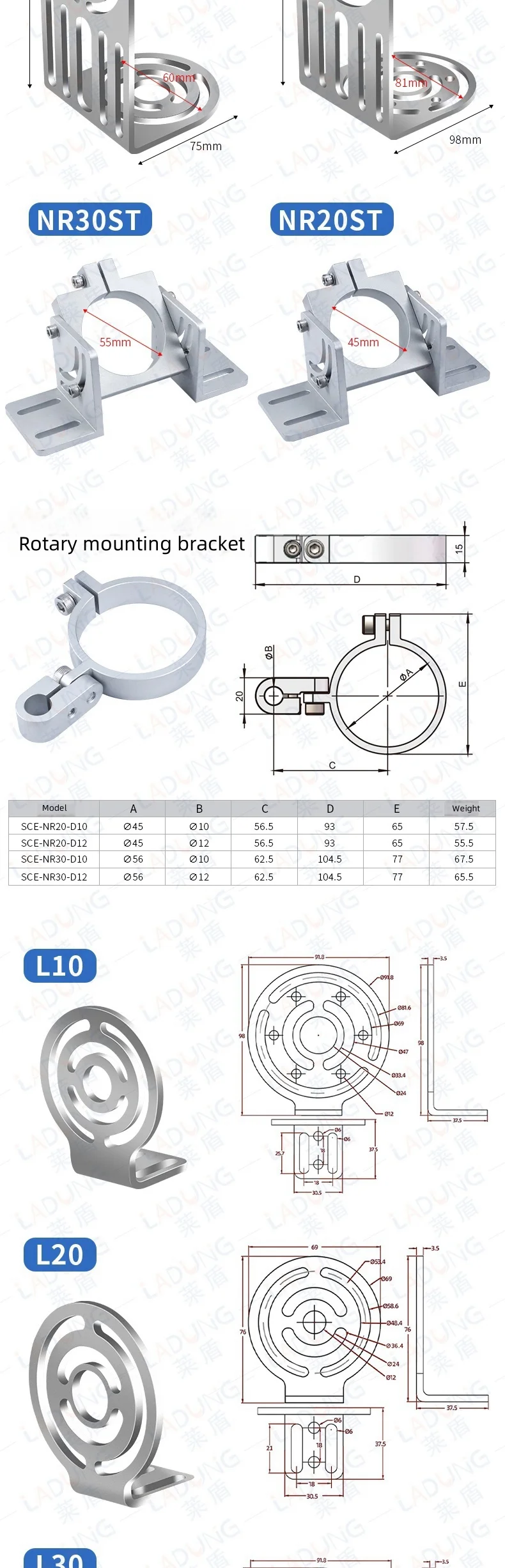 Adjustable Angle Pneumatic Scissors - Fixed Mounting Bracket Holder
