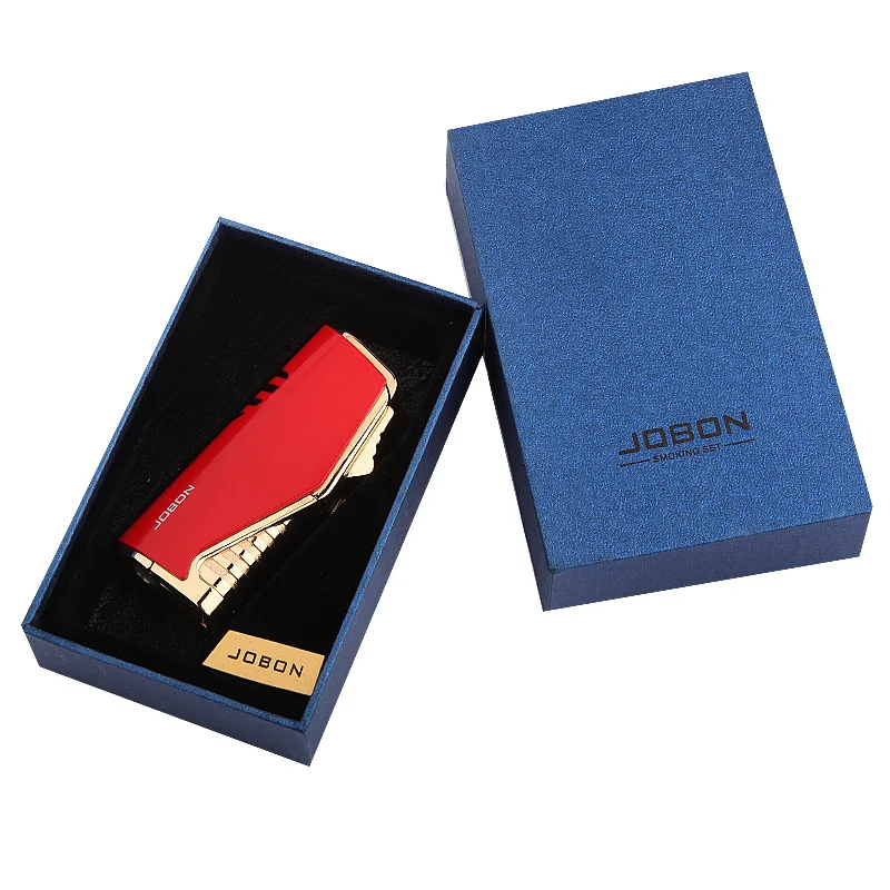 JOBAN Metal Blue Fire Butane Gas Cigar Lighter Refillable Three Jet ...
