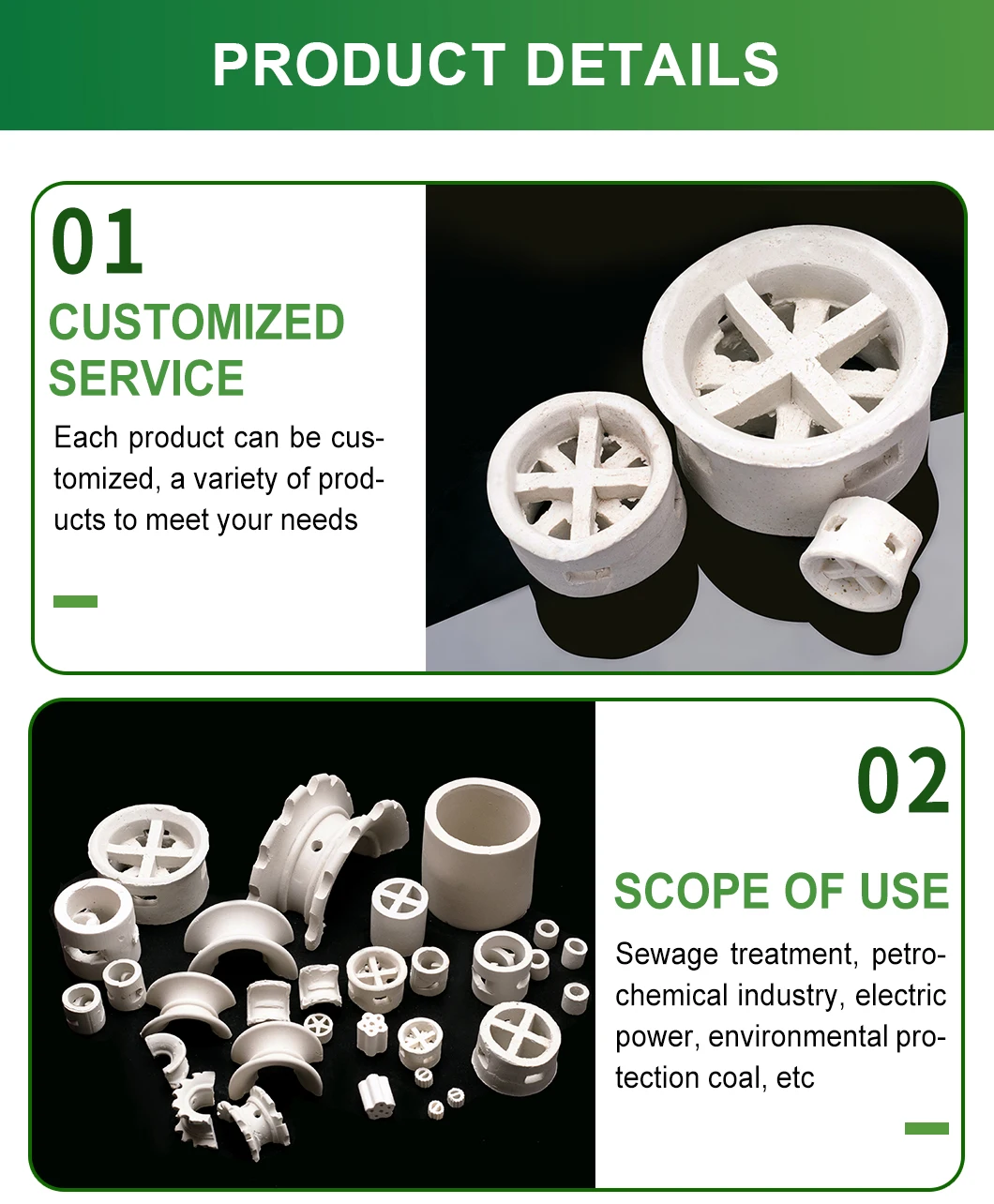 High Quality Ceramic Tower Packing Alumina Ceramic Cascade Mini Ring ...