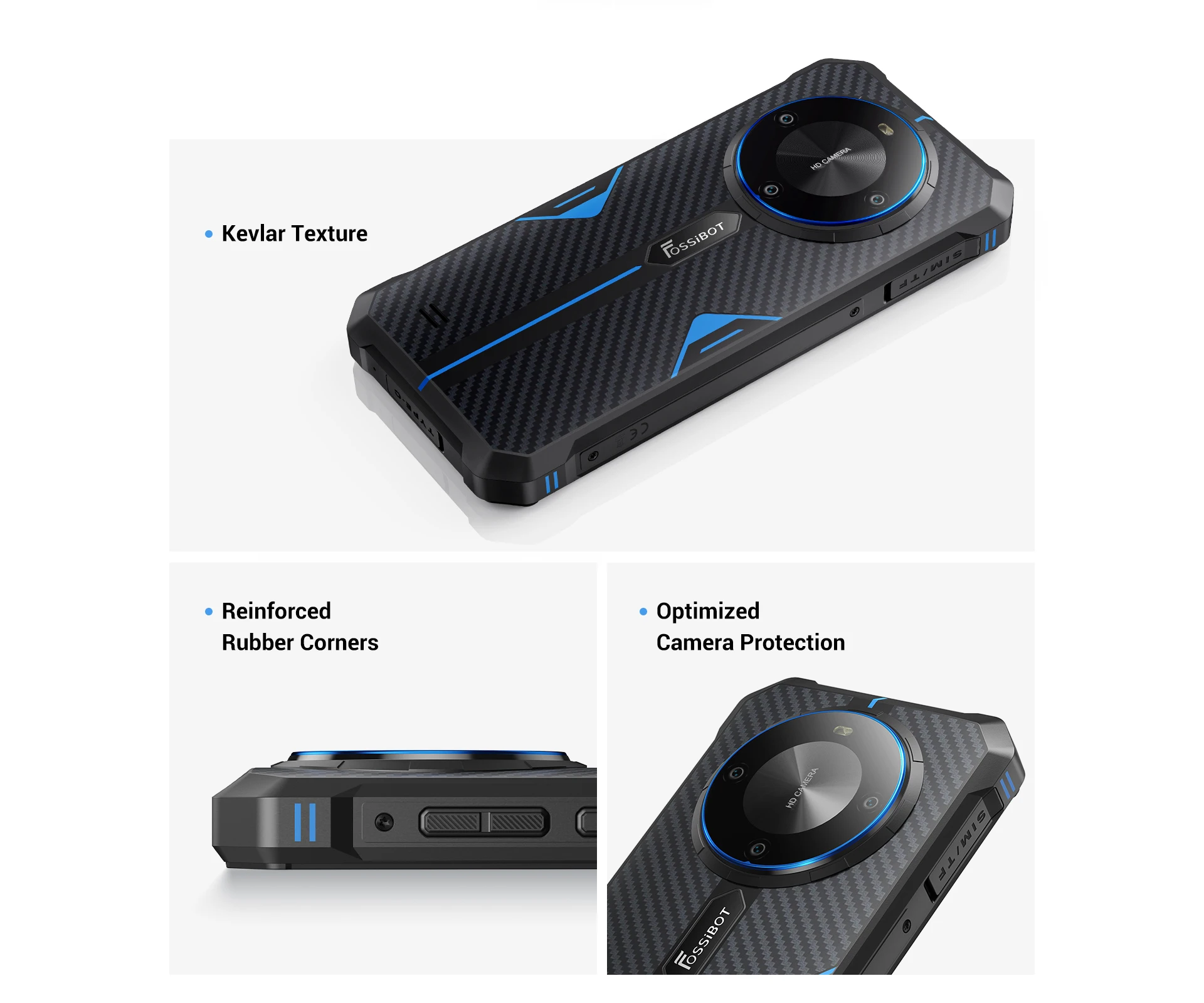 Fossibot 4G Rugged Smartphone Dual 10300mAh MT8768 CPU 6.745 Inch 20MP ...