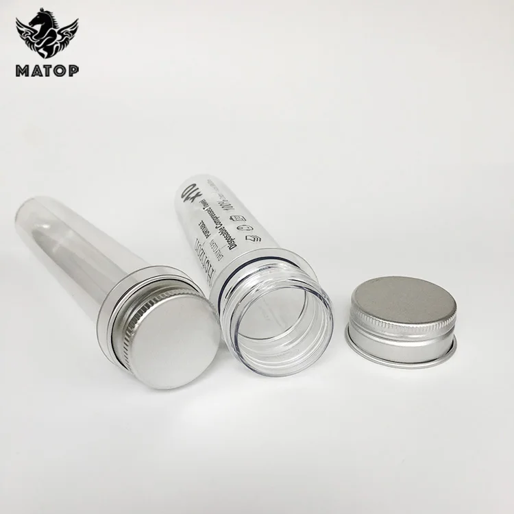 Factory Direct clear Pet Plastic test Tube with Screw Cap for Shoelace ...