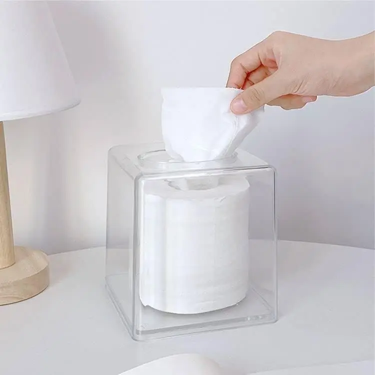Clear Plastic Square Facial Tissue Dispenser Box - Sandes