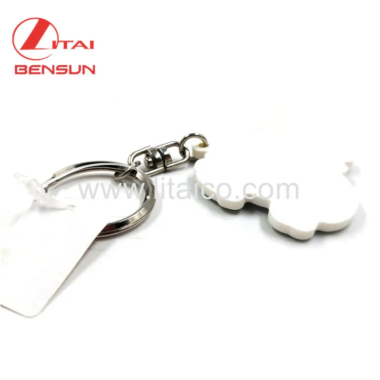 Promotional 2D/3D Custom Animal Plastic Key Chain White Dog PVC Key ...