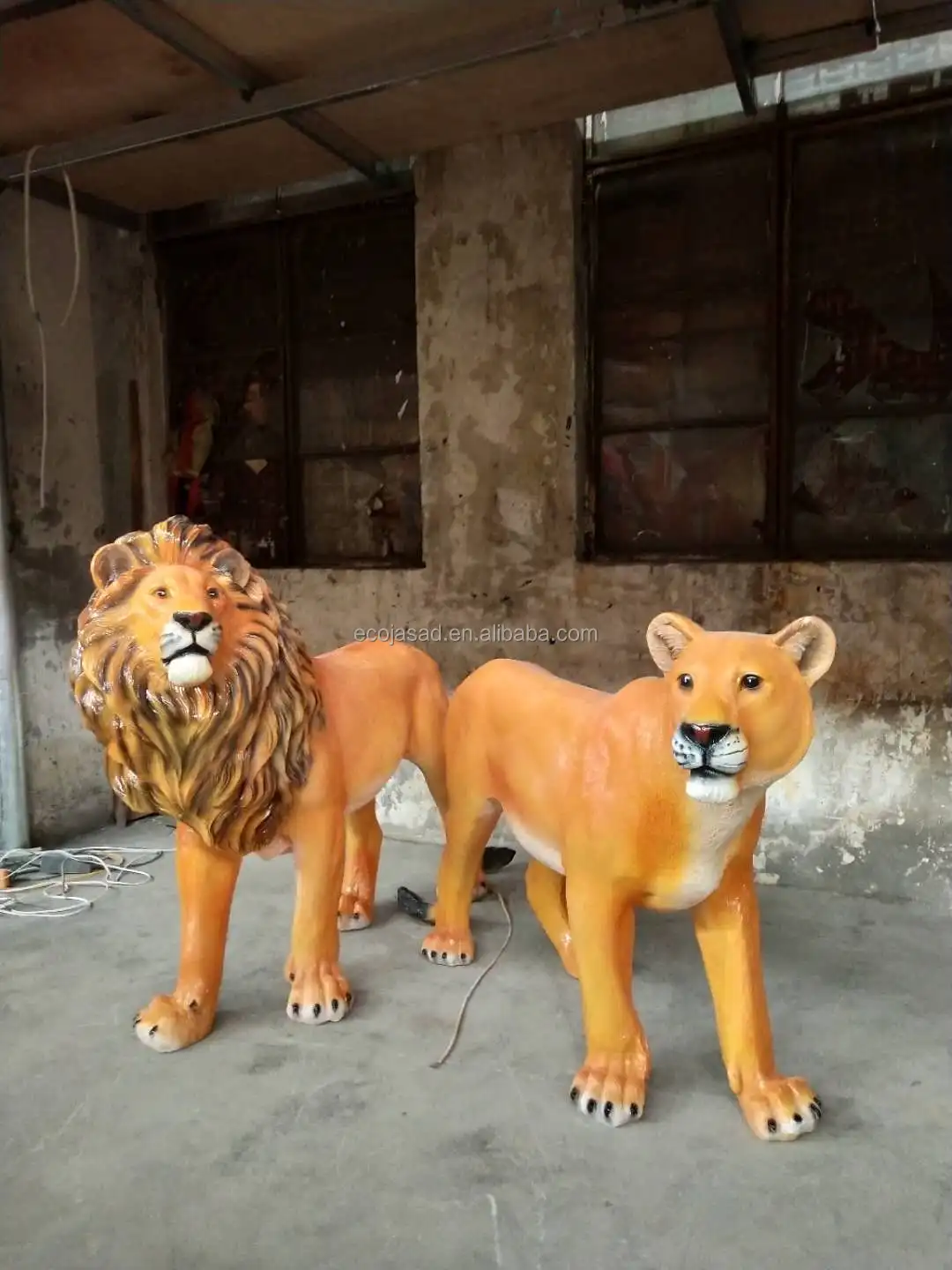 Custom Life Size Lion Statue - Hand-Made Resin Sculpture