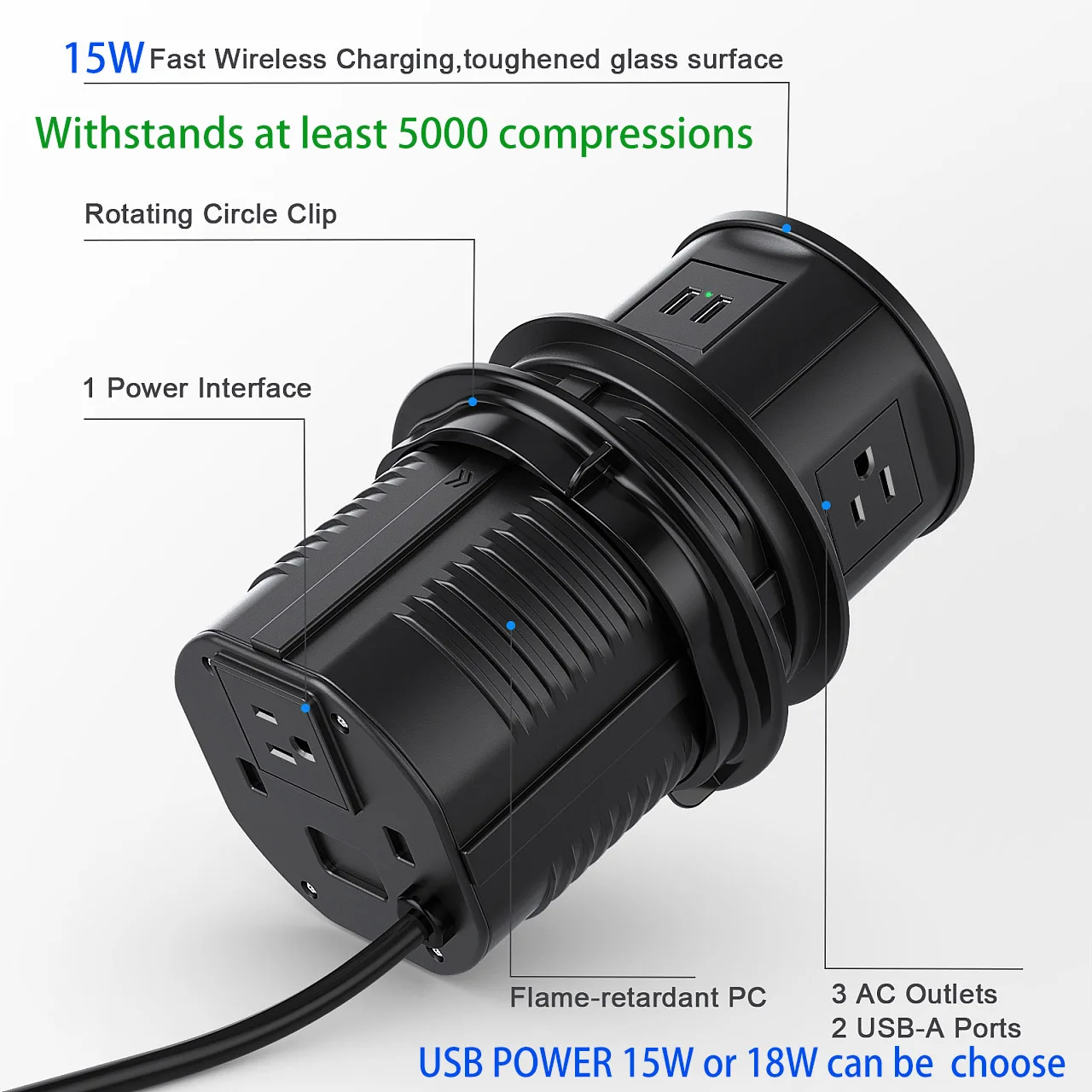 Wholesale Hidden Kitchen Tower Extension with USB & Wireless Charger