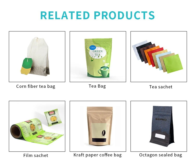 Wholesale Custom Biodegradable 3 Side Seal Tea Bags