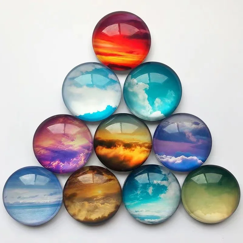 Custom Round Glass Refrigerator Magnets Promotional Souvenir Crystal ...