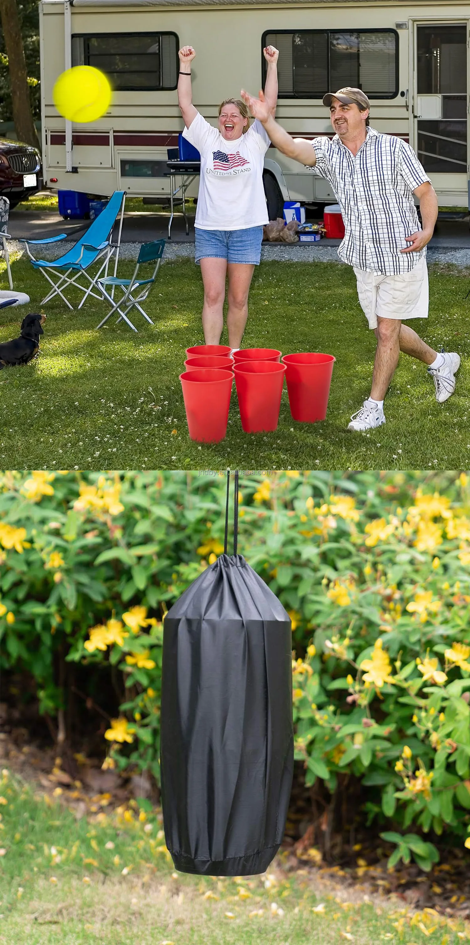 Outdoor Popup Bucket Throwing Ball Bean Bag Toss Target Drink Game for ...