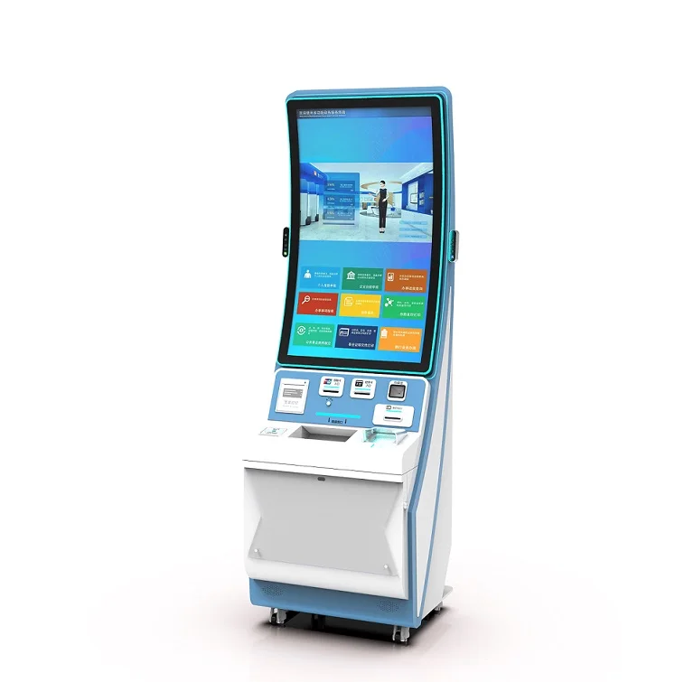 Modern Design Banking Hospital Curved Screen Free Standing Self Service ...
