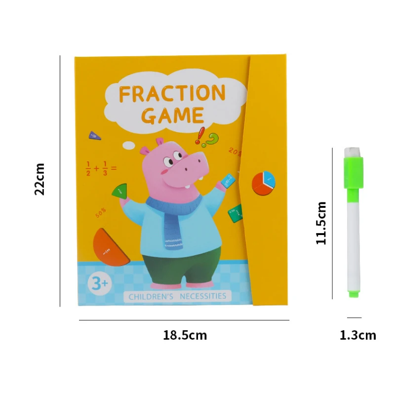 Kids Montessori Magnetic Fractions Learning Math Toys Magnetic Fraction ...