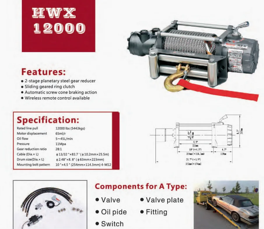 Electric Hydraulic Winches 3ton To 50 Ton Continuous Duty Steel High ...