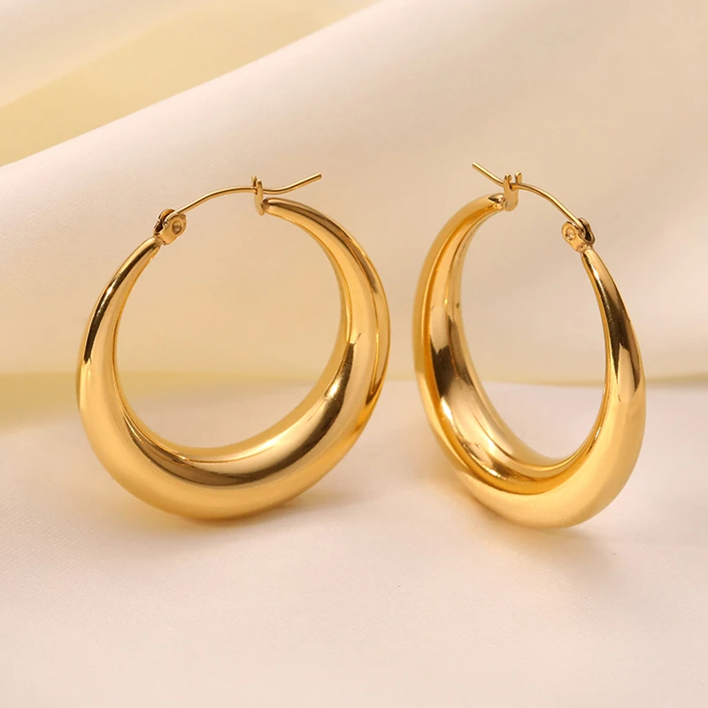 Oversized Women’s Earrings - 18K Gold Plated Stainless Steel