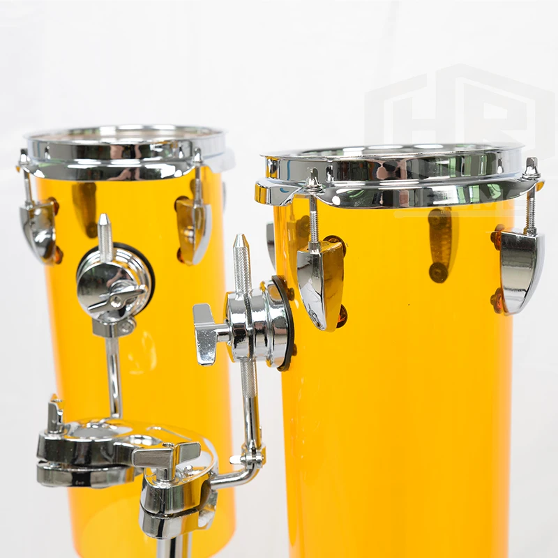 Musical Percussions Acrylic Rocket Drum Amber Color Set
