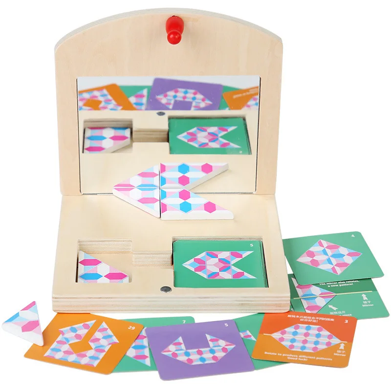 Montessori Mirror Puzzle Game Children Logical Thinking Toy Early ...