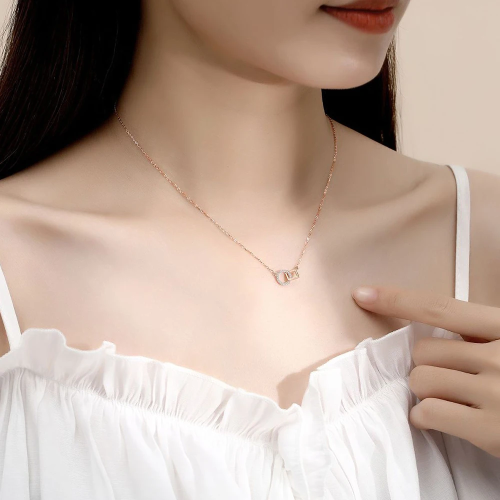 Vana Designer Double Ring 18K Solid Real Gold Fine Jewelry Necklaces ...