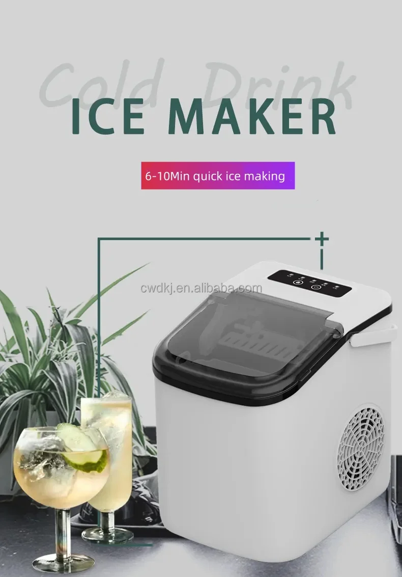 Commercial Milk Tea Shop Bar Mini Portable Smart Ice Machine Small Home ...