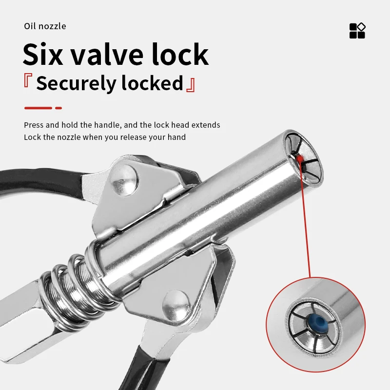 10000psi High Pressure Grease Gun Coupler Lock Manual Oil Grease Gun ...