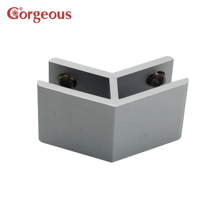 Aluminum 'T' Shaped Cross Style and 'L' Shape Glass Bracket Four Side ...