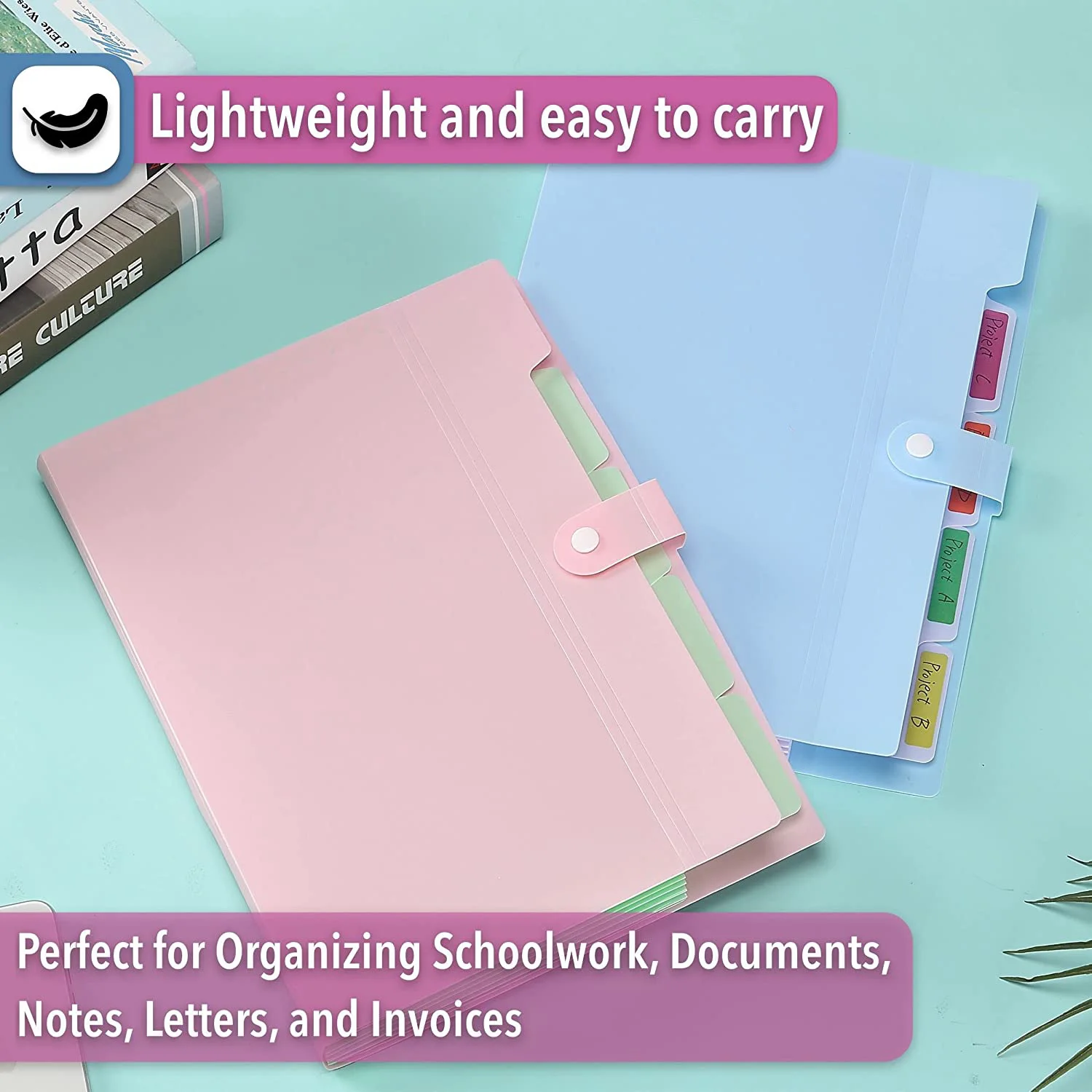 5 Pockets Accordion File Organizer Multi Pocket Expanding File Folder ...