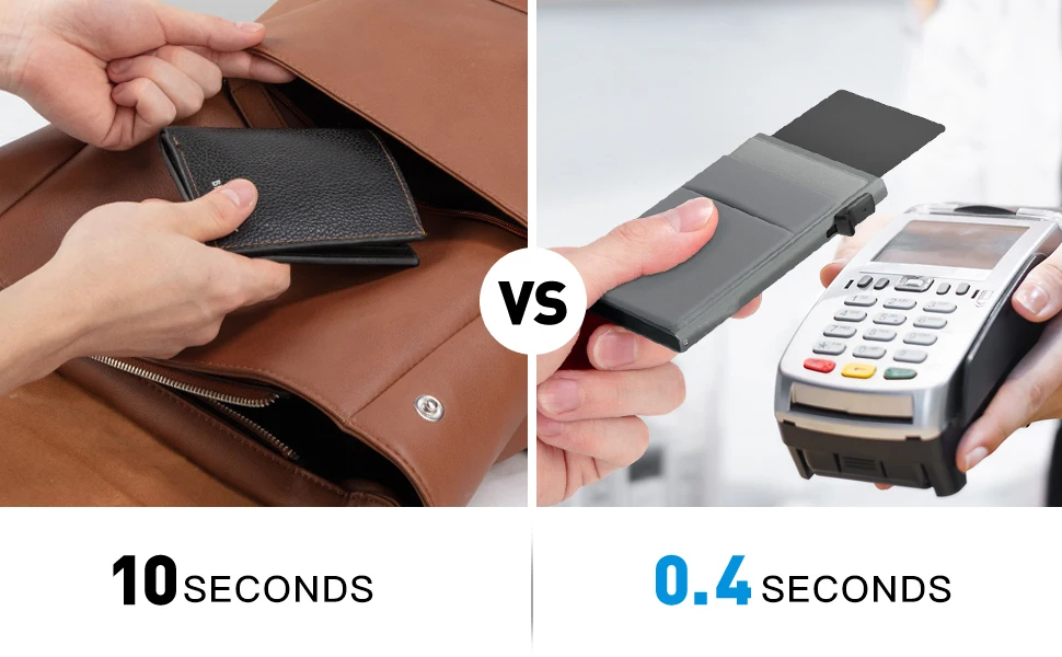 Auto Pop Up Credit Card Holder With Money Pocket Minimalist Business ...