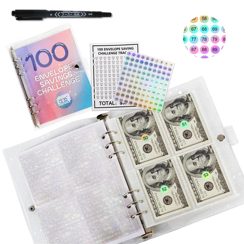 100 Envelope Savings Challenge Binder 100-day Envelope Challenge Kit ...