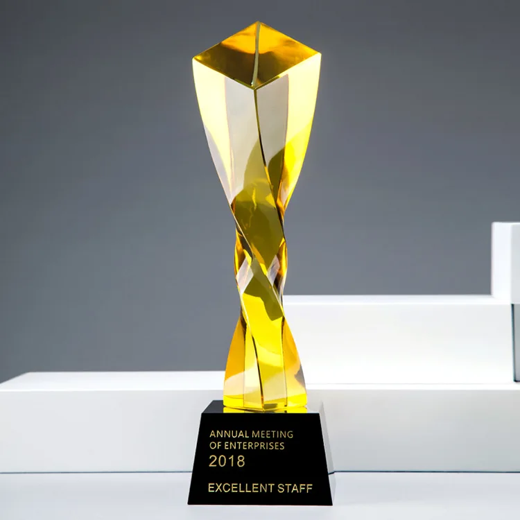 3d Laser Engraving Crystal Twist Post Trophy Heart Shaped Trophy Custom ...
