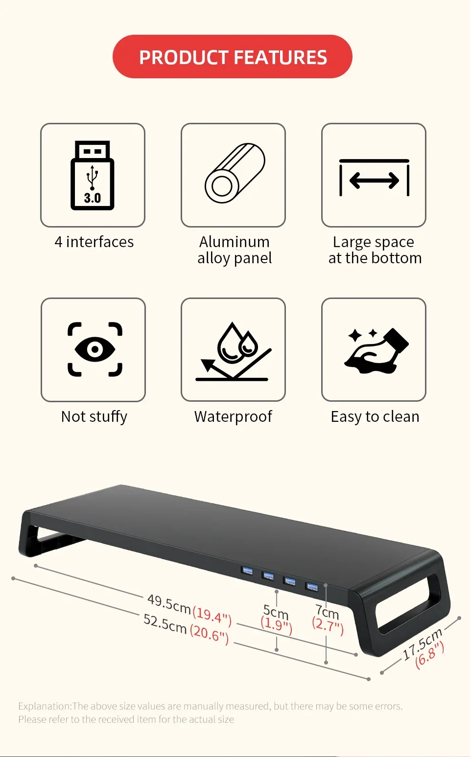 Aluminium Monitor Stand Riser With Usb 3.0 Keyboard Storage Desktop Pc ...