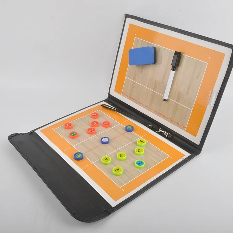 Volleyball Coach Board - Foldable Soccer Tactic PU Magnetic Board