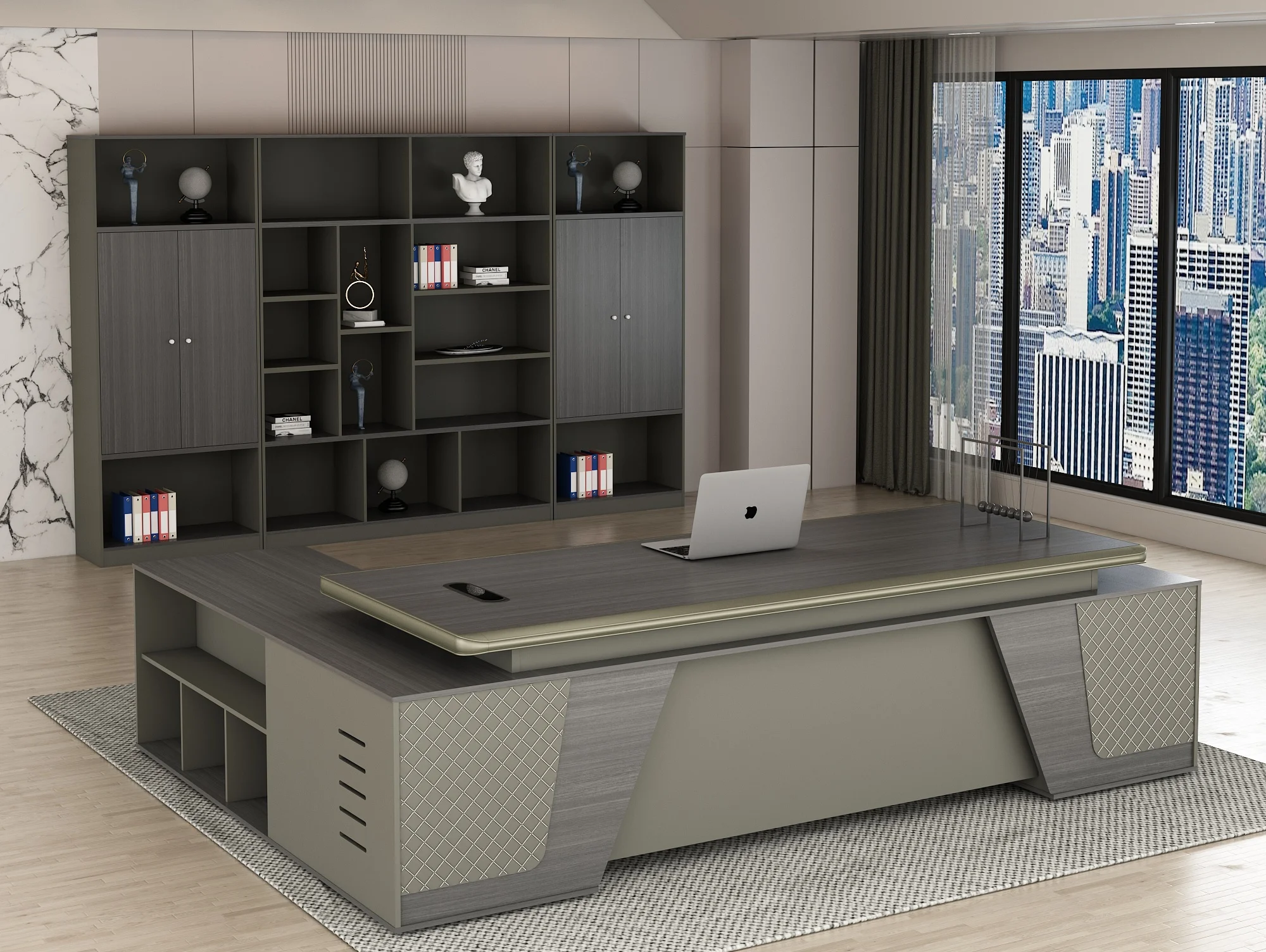 2024 Modern Luxury Wooden MFC Grande Escritorio De Oficina