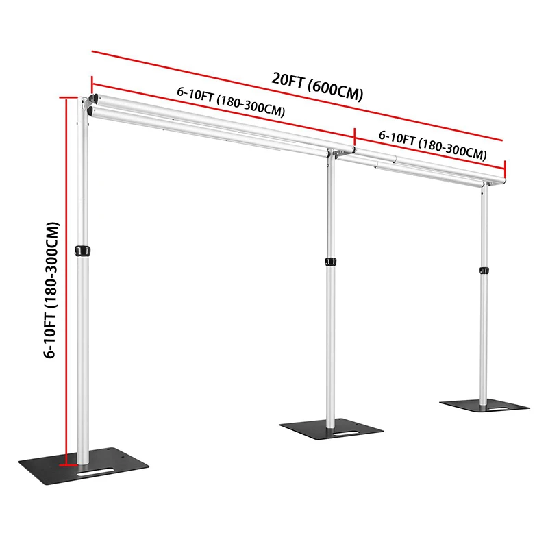 10x20ft Double Cross Bar Pipe and Drape Kit for Weddings