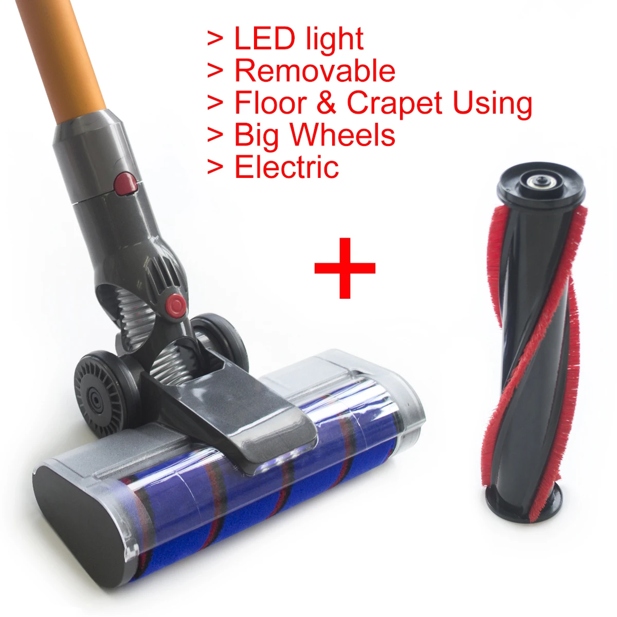 4 Small Wheels 2 Soft Roller Brush for Dysons V7 V8 V10 V11 V15 ...