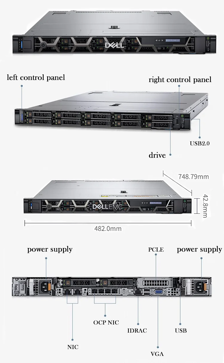 Dell Poweredge R750 R640 R650 R740 R750xs R940 Enterprise Host R750 2u Rack Server Poweredge ...