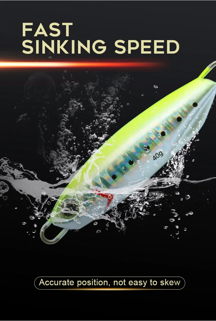 Long Lead Fish Jigging Bait 20g 45mm 40g 60mm 4colors Small Bait Jig Metal Slow Pitch Jig With ...