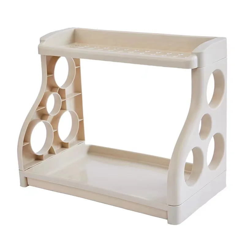 Multi-purpose Kitchen Shelf Double Plastic Ground Kitchen Seasoning ...