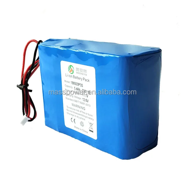18650 Rechargeable 12V Li-Ion 3S3P 5400mah Batteries Pack