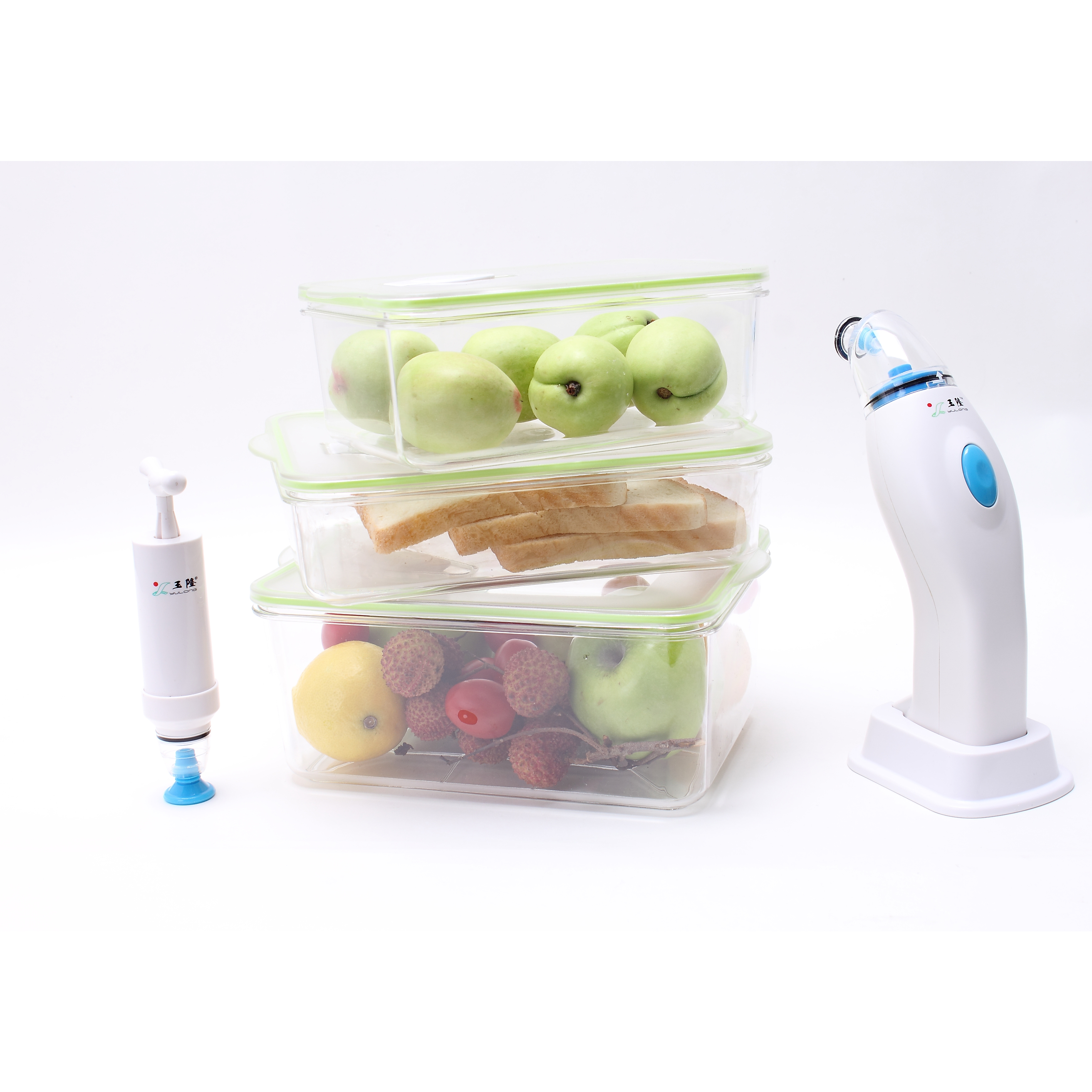 BPA Free Rectangular Plastic Vacuum Food Storage Containers with Pump ...