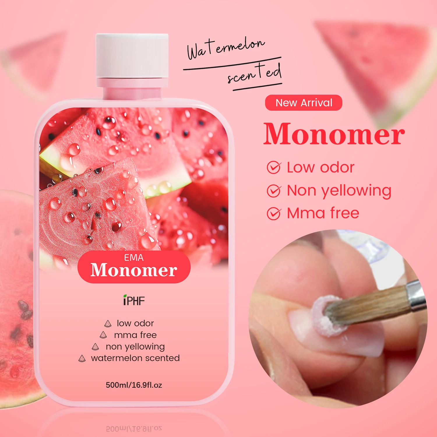 500Ml Watermelon flavored Adhesive Dipping Powder Ema Monomer Acrylic ...