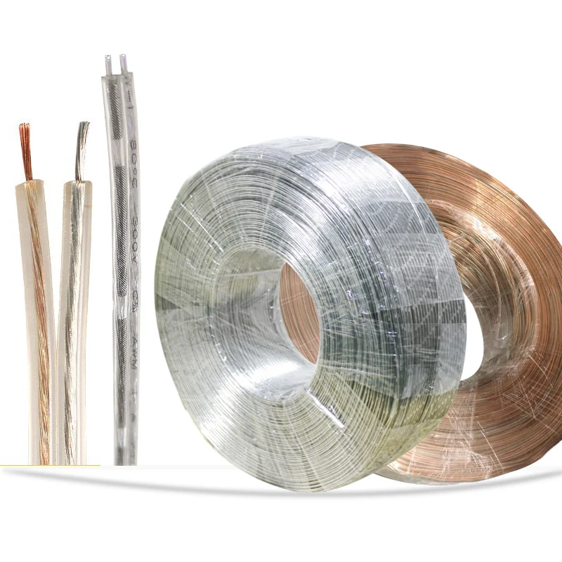 Transparent wires flat electrical wire 2468 30/28/26/24/22/20/18/16awg ...